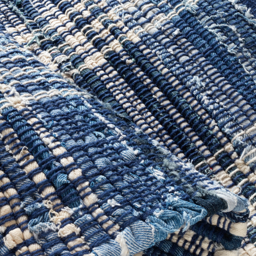 Denim Plaid Woven Cotton Rug 2x3 – The Spotted Whale