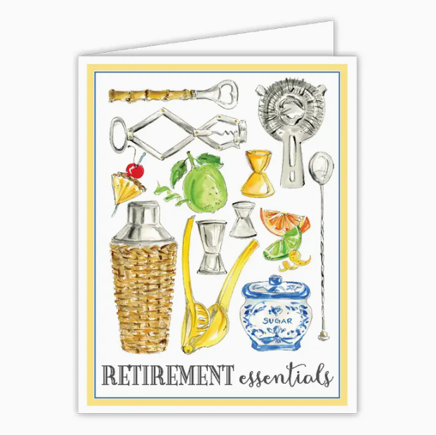 Greeting Card - Handpainted Retirement Essentials Barcart Tools – The ...