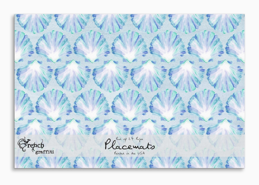 Blue Scallop Shells Paper Placemats – The Spotted Whale
