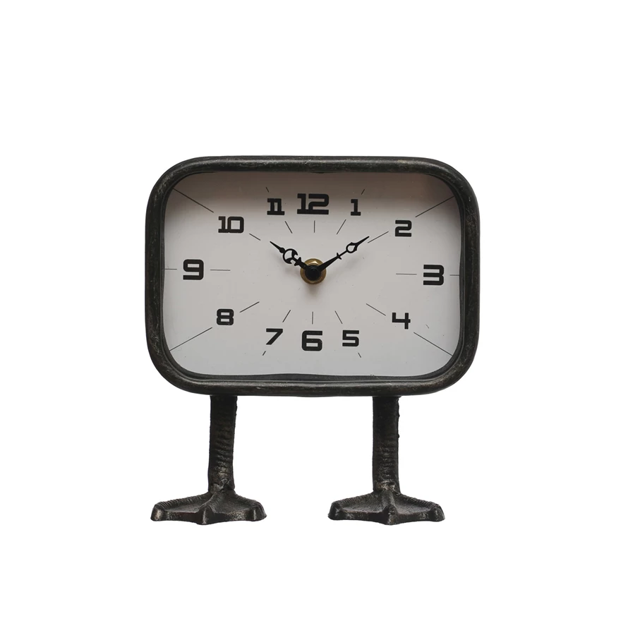Metal Clock w/ Duck Feet, Gunmetal Finish – The Spotted Whale