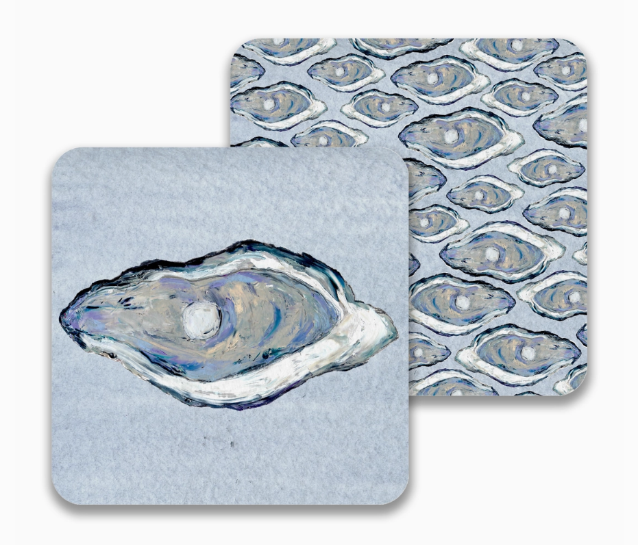 Blue Oyster Paper Drink Coaster – The Spotted Whale